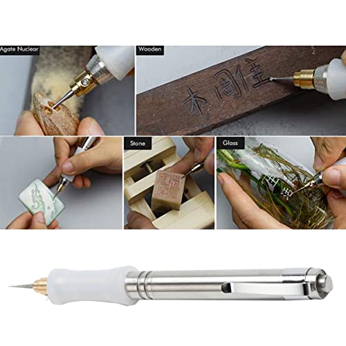 SUDEG Mini Electric Engraver Pen Cordless DIY Precision Carving Engraving Tools Stainless Steel Rechargeable Engraver Machine 35000 rpm for Metal/Glass/Plastic/Jewellery