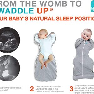 Love To Dream Swaddle UP, Gray, Small, 8-13 lbs, Dramatically Better Sleep, Allow Baby to Sleep in Their Preferred arms up Position for self-Soothing, snug fit Calms Startle Reflex