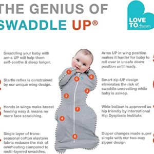 Love To Dream Swaddle UP, Gray, Small, 8-13 lbs, Dramatically Better Sleep, Allow Baby to Sleep in Their Preferred arms up Position for self-Soothing, snug fit Calms Startle Reflex