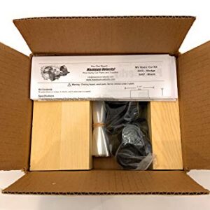 Maximum Velocity Derby Car Kits | Bulk Pack (12) | Pine Block Wedge Shaped Kits Includes Wheels & Axles | Pinewood Car Kits