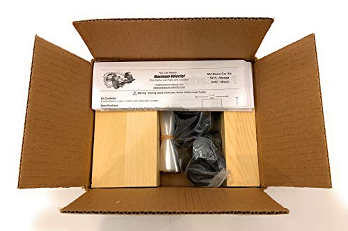 Maximum Velocity Derby Car Kits | Bulk Pack (12) | Pine Block Wedge Shaped Kits Includes Wheels & Axles | Pinewood Car Kits