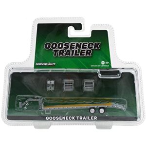 Greenlight 30391 Gooseneck Trailer - Primer Gray with Red and White Conspicuity Stripes (Hobby Exclusive) 1:64 Scale Diecast