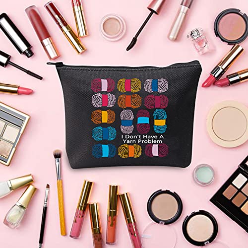 TOBGBE Knitting Project Bag Knitting Love Yarn Bag Funny Knitting Gift for Women Love To Knit Makeup Bag (Yarn bag)