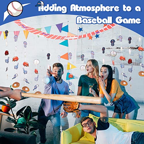 Hanging Baseball Ceiling Decorations Baseball Party Ceiling Decor with Baseball Paper Garland Cutouts Baseball Party Decorations for Sports Theme Birthday Baby Shower Classroom