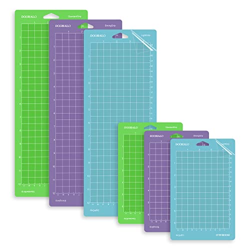 DOOHALO Cutting Mat for Cricut Joy Machine 3 Pack Replacement Adhesive Cut Mats for Cricut Joy (Green Purple Blue (Total 3 Small+3 Big Mats), 4.5"X12"+4.5"X6.5"-VarietyGrip)