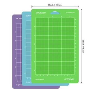 DOOHALO Cutting Mat for Cricut Joy Machine 3 Pack Replacement Adhesive Cut Mats for Cricut Joy (Green Purple Blue (Total 3 Small+3 Big Mats), 4.5"X12"+4.5"X6.5"-VarietyGrip)