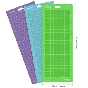 DOOHALO Cutting Mat for Cricut Joy Machine 3 Pack Replacement Adhesive Cut Mats for Cricut Joy (Green Purple Blue (Total 3 Small+3 Big Mats), 4.5"X12"+4.5"X6.5"-VarietyGrip)