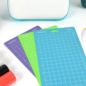 DOOHALO Cutting Mat for Cricut Joy Machine 3 Pack Replacement Adhesive Cut Mats for Cricut Joy (Green Purple Blue (Total 3 Small+3 Big Mats), 4.5"X12"+4.5"X6.5"-VarietyGrip)