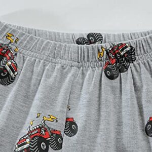 DDSOL Baby Boys Pajamas Monster Truck Sleepwear Car Jammies Summer Toddler Raglan Sleeve Short Set Pjs 3T