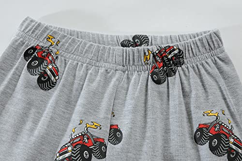 DDSOL Baby Boys Pajamas Monster Truck Sleepwear Car Jammies Summer Toddler Raglan Sleeve Short Set Pjs 3T