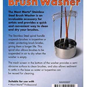 Mont Marte Brush Washer. Stainless Steel Paint Brush Cleaner and Dryer. Suitable for Acrylic and Oil Painting.