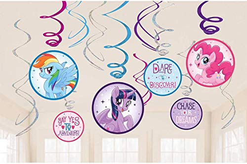 amscan My Little Pony Hanging Swirl Decorations- 12 pcs., White, One Size