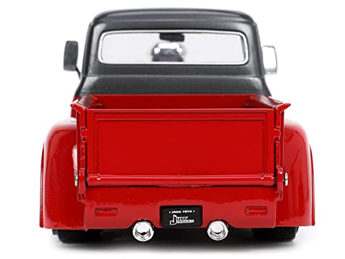 Jada Toys Just Trucks 1:24 1956 Ford F-100 Pickup Truck Red/Dark Gray with Tire Rack