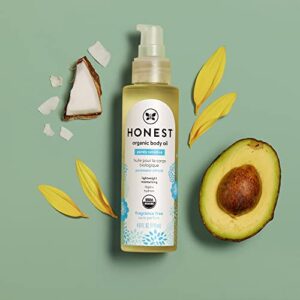 The Honest Company Organic Body Oil | Gentle for Baby | Fragrance Free, Plant-Based, Hypoallergenic | 4.0 fl oz