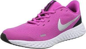 nike unisex-kid’s star runner 2 grade school running shoe, active fuchsia/metallic silver-black-white, 5y regular us big kid