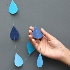 Boston Creative Company Raindrop Garland Paper Raindrops Raindrop Paper Garland Nursery Decor April Showers Spring Garland Raindrop Baby Shower #GAR_052