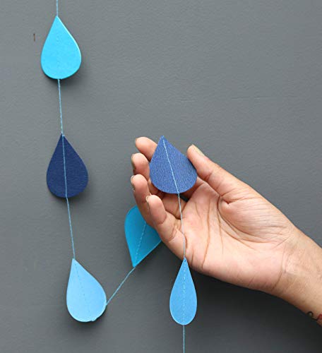 Boston Creative Company Raindrop Garland Paper Raindrops Raindrop Paper Garland Nursery Decor April Showers Spring Garland Raindrop Baby Shower #GAR_052