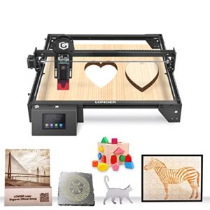 longer ray5 laser engraver 60w, laser engraver 10w output power, 32-bit motherboard, compresed spot cnc, app offline control, diy engraver tool for metal/glass/wood, engraving area 15.7″x15.7″