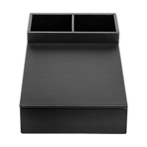 Dacasso Leather Coffee Condiment Organizer, Black