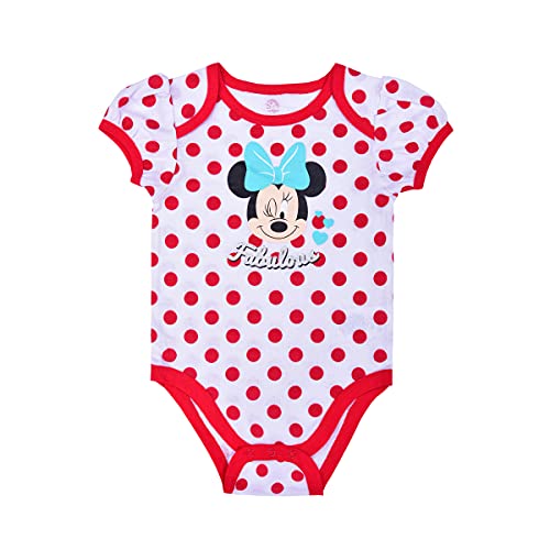 Disney Baby-Girls Minnie Mouse Bodysuit, White, 3-6 Months (Pack of 3)