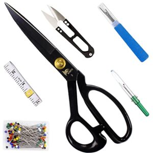 bihrtc fabric scissors professional 9 inch heavy duty scissors dressmaking tailor scissors u shape yarn thread cutter ripper sewing shears scissor for cloth altering leather threading cutting