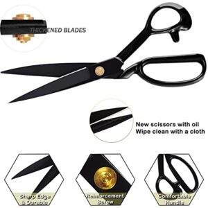 BIHRTC Fabric Scissors Professional 9 inch Heavy Duty Scissors Dressmaking Tailor Scissors U Shape Yarn Thread Cutter Ripper Sewing Shears Scissor for Cloth Altering Leather Threading Cutting