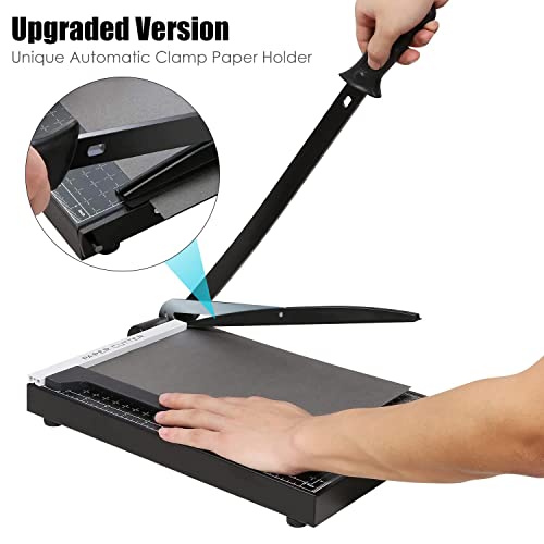 Paper Cutter Heavy Duty A4-B7, 12" Cut Length Guillotine Paper Trimmer for Cardstock Metal Base, with Safety Blade Lock&Dual Guides, 12 Sheets Capacity, for Home Office Classroom School (Black)