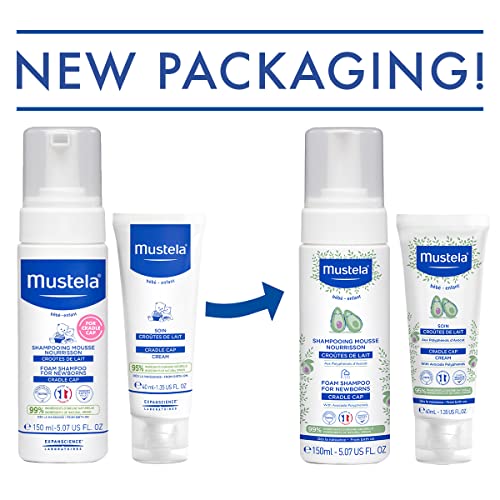 Mustela Baby Cradle Cap Bundle - Natural Baby Shampoo & Cradle Cap Cream - with Natural Avocado - 2 Piece Set