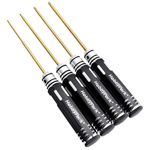 Hobbypark 1.5mm 2.0mm 2.5mm 3.0mm Hex Screw Driver Set Titanium Hexagon Screwdriver Allen Wrench Tool Kit for RC Car Multi-Axis FPV Racing Drone RC Quadcopter Helicopter Models