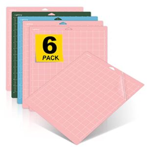 cutting mat for cricut maker 3/maker/explore 3/air(12″x12″,6 mats,standardgrip,lightgrip,stronggrip)multiple adhesive sticky replacement cutting mats