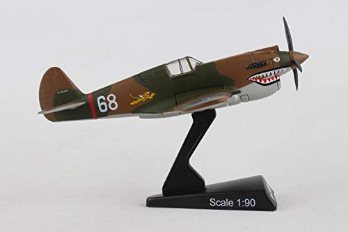 Daron Worldwide Trading P-40 Warhawk Hell's Angels 1:90 Vehicle, Brown , Black