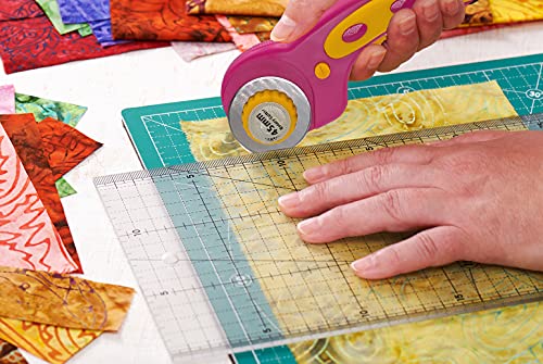 Ultima 45mm Rotary Cutter Kit – Ergonomic Rotary Cutter with 8 SKS-7 Steel Blades, Straight & Pattern-Cut