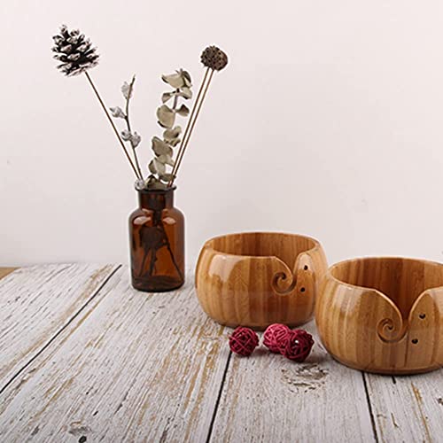 TAYASH Yarn Bowls for crochetingandDIY Glow Yarn Sets Knitting Yarn Bowls with Holes Crochet Bowl Holder Handmade Yarn Storage Bowl for DIY Knitting Crocheting Accessories