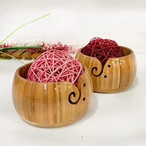 TAYASH Yarn Bowls for crochetingandDIY Glow Yarn Sets Knitting Yarn Bowls with Holes Crochet Bowl Holder Handmade Yarn Storage Bowl for DIY Knitting Crocheting Accessories