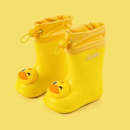 Baby Waterproof Rain Boots Toddler Infant Kids Baby Boys Girls PVC Rain Boots Waterproof Non-Slip Shoes (Yellow, 4.5-5Years)