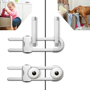 6pcs cabinet locks for babies, adjustable u-shaped child safety locks, multifunctional cabinet handle lock for drawers for cabinets, drawer, gate, furniture doors, closet with secure lock buttons