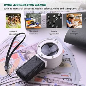 Magnifying Glass with Light, 30X Handheld Magnifier Double Lens with 4 Light for Coins, Map, Jewelry, Macular Degeneration