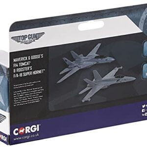 Corgi Top Gun Maverick & Goose's F14 Tomcat (Top Gun 1986) & Rooster's F/A-18 Hornet (Top Gun Maverick) Fit The Box Aircraft Display Models CS90682