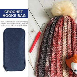 Crochet Portable Pouch Tote Storage Blue Organizer Circular Capacity Knitting Bag and for Oxford Hook Cloth Case Needles Holder Yarn Sewing Empty Hooks Multifunctional Supplies