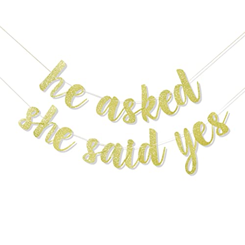 He Asked She Said Yes Bannner - She Said Yes Bannner,bridal Shower Party Decorations Banners,engagement Banner,bridal Party Banner,wedding Engagement Banner