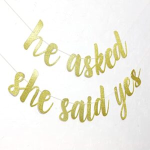 He Asked She Said Yes Bannner - She Said Yes Bannner,bridal Shower Party Decorations Banners,engagement Banner,bridal Party Banner,wedding Engagement Banner