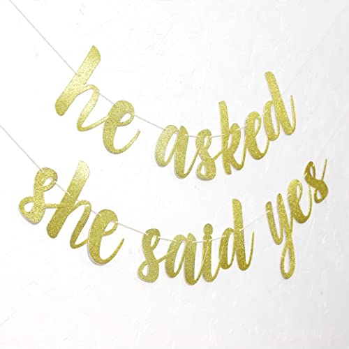 He Asked She Said Yes Bannner - She Said Yes Bannner,bridal Shower Party Decorations Banners,engagement Banner,bridal Party Banner,wedding Engagement Banner