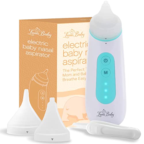 Lunobaby Nasal Aspirator for Babies - Rechargeable Baby Nose Sucker Must-Haves for First Time Mom - Electric Nose Aspirator for Infants and Toddlers