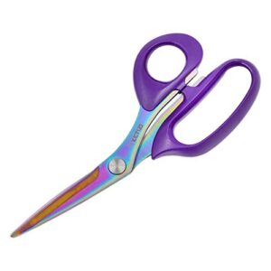 Ketuo Extra Sharp Sewing Scissors Heavy Duty Titanium Coating Forged Stainless Steel Multi-Purpose Shears for Fabric Leather, Dressmaking, Tailoring, Quilting, Home & Office, Art & School (8 Inch)