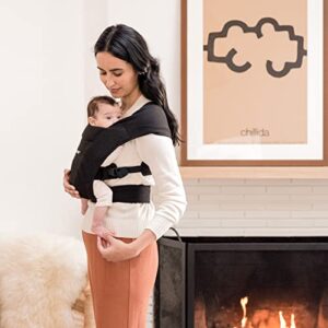 Ergobaby Embrace Cozy Newborn Baby Wrap Carrier (7-25 Pounds), Ponte Knit, Pure Black