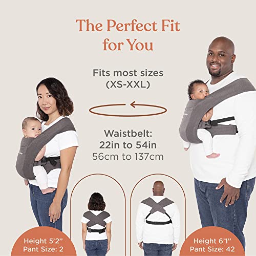 Ergobaby Embrace Cozy Newborn Baby Wrap Carrier (7-25 Pounds), Ponte Knit, Pure Black