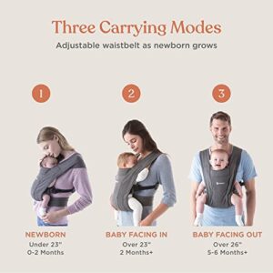 Ergobaby Embrace Cozy Newborn Baby Wrap Carrier (7-25 Pounds), Ponte Knit, Pure Black