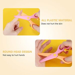 3Pcs Children's Hand Scissors,Kids Scissors,Preschool Training Scissors,Plastic Elastic Scissors,Pre-School Art Craft Kids / School Scissors