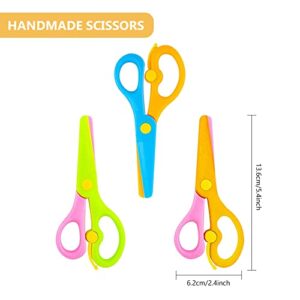 3Pcs Children's Hand Scissors,Kids Scissors,Preschool Training Scissors,Plastic Elastic Scissors,Pre-School Art Craft Kids / School Scissors