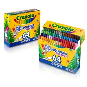 Crayola Pip-Squeaks Skinnies Washable Markers, 64 count, Great for Home or School, Perfect Art Tools